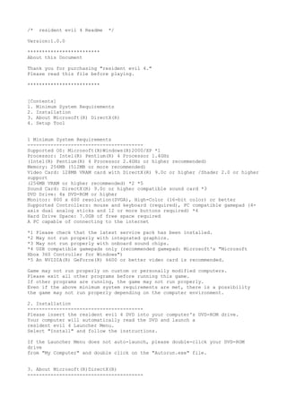 Readme e | TXT | PC Games | Video Gaming