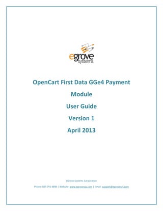 OpenCart Payeezy First Data GGe4 Module | PDF