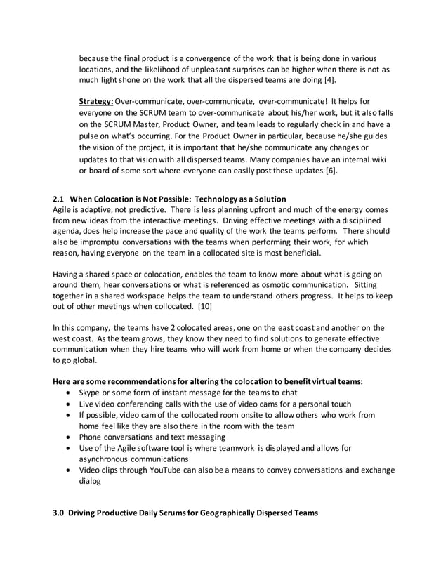 Agile/SCRUM - Effective Meetings with Geographically Dispersed Teams | PDF