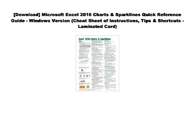[txt] Microsoft Excel 2016 Charts & Sparklines Quick Reference Guide ...
