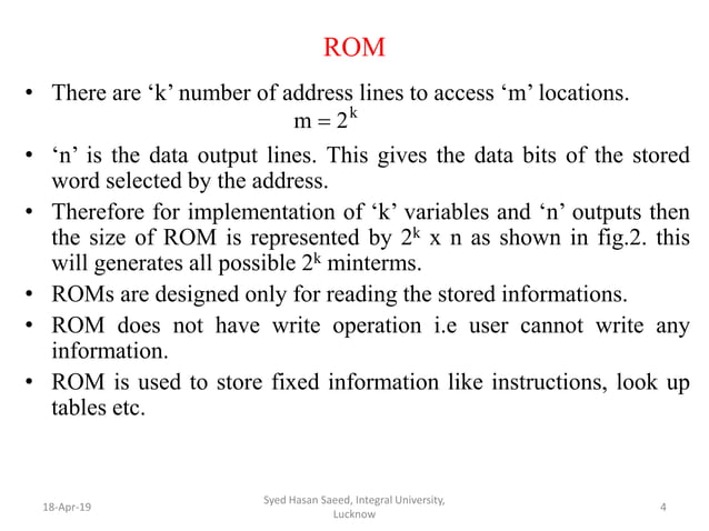 Read only memory(rom) | PPT