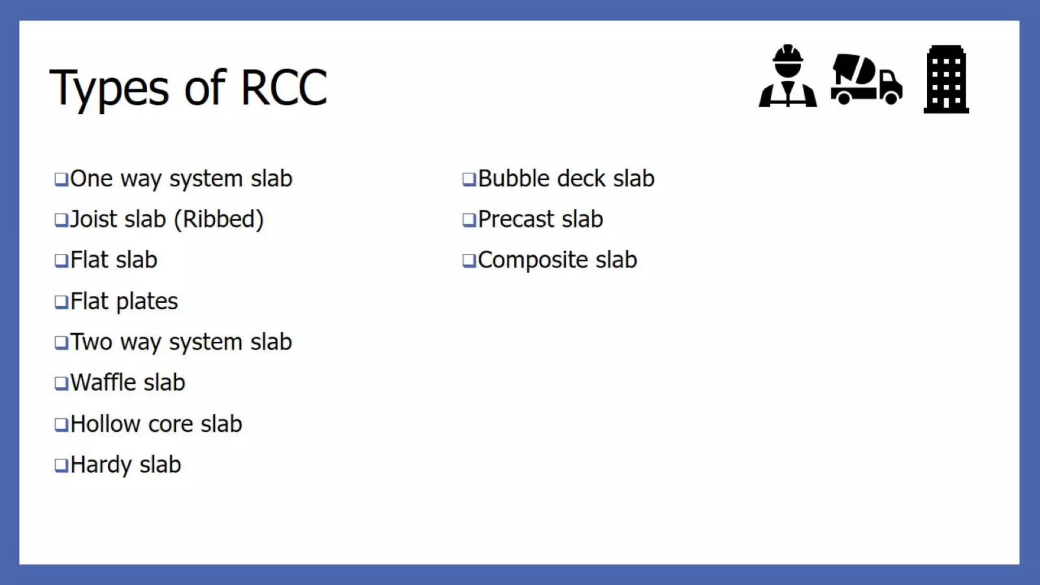 RCC slabs (Types of Reinforced cement concrete slabs) | PDF