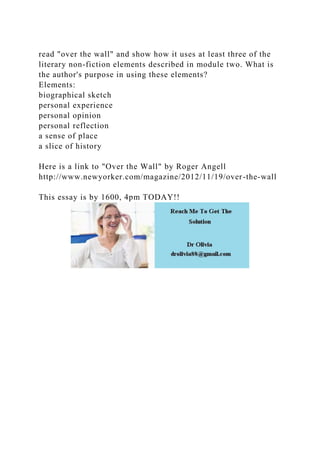 read over the wall and show how it uses at least three of the lite.docx