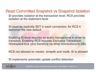 READPAST & Furious: Locking | PPT