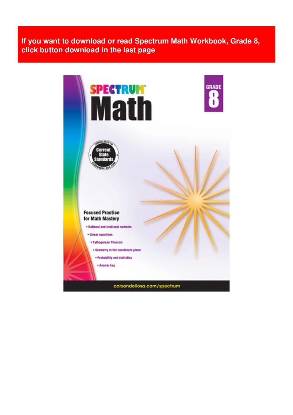 READPDFEBOOK Spectrum Math Workbook Grade 8 DOWNLOAD PDF readpdfebook-spectrum-math-workbook-grade-8-download-pdf