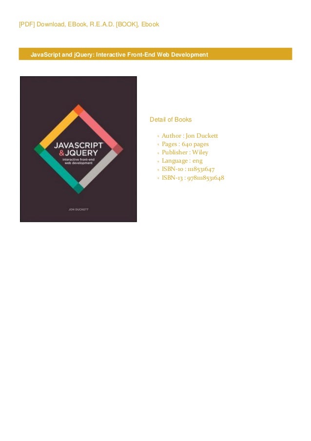 javascript and jquery interactive front end web development pdf