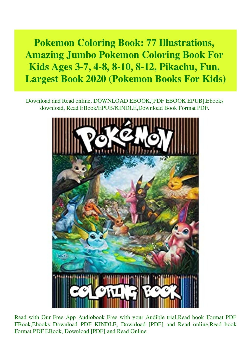 (READ)^ Pokemon Coloring Book 77 Illustrations Amazing Jumbo Pokemon ...