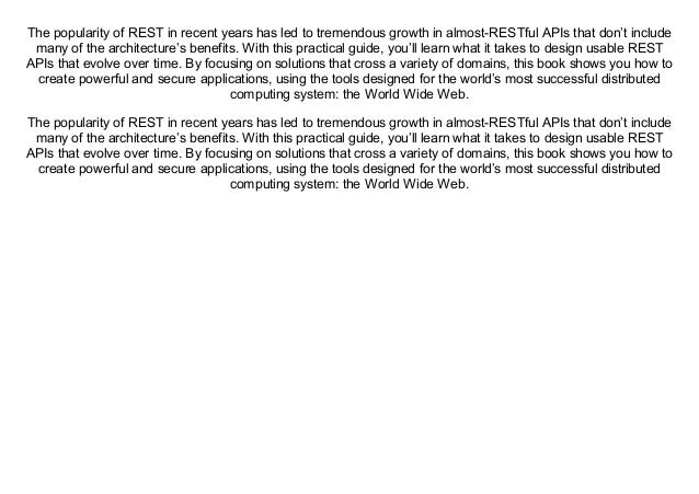 [Doc] RESTful Web APIs: Services for a Changing World