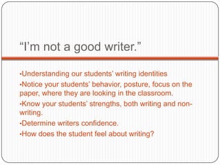 Reaching Struggling Writers | PPTX