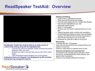 Enhancing the Learning Experience with Readspeaker | PDF | Web Design ...