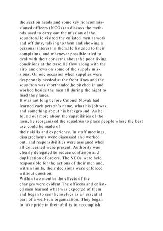 Read the case study on the Air Force Supply Squadron at the end of.docx