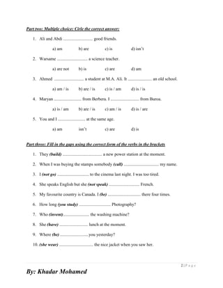 Read the paragraph and answer the questions | PDF