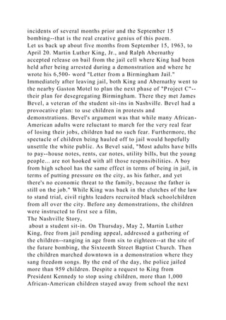 Read the poem Ballad of Birmingham,” by Dudley Randall, on p. 378.docx ...