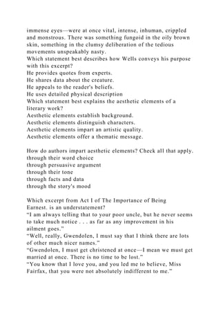 Read the statement from a paper on The Importance of Being Earnest.docx