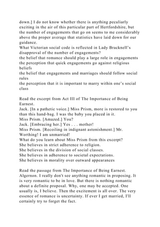 Read the statement from a paper on The Importance of Being Earnest.docx