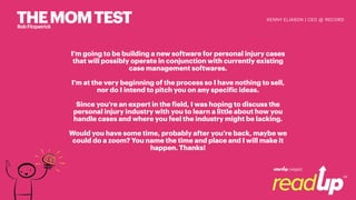 ReadUp - The Mom Test | PDF