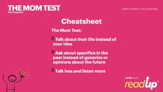 ReadUp - The Mom Test | PDF