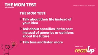 ReadUp - The Mom Test | PPT