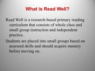 Read well presentation | PPTX | Primary Education | Education
