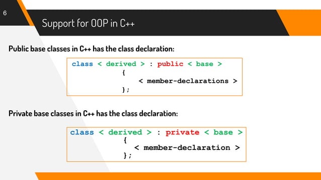 Support for Object-Oriented Programming (OOP) in C++ | PPSX