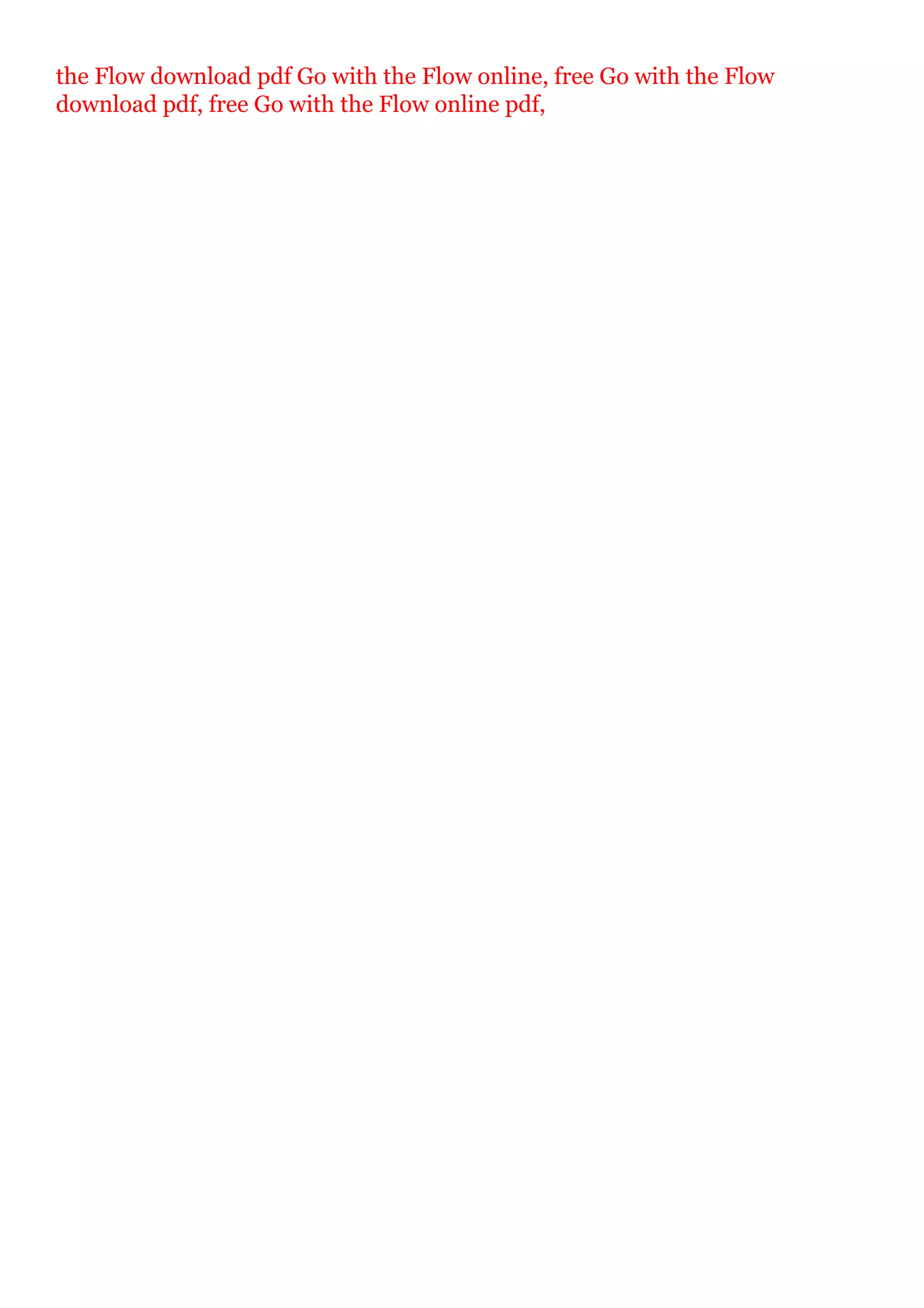 Ready For Read Go with the Flow | PDF