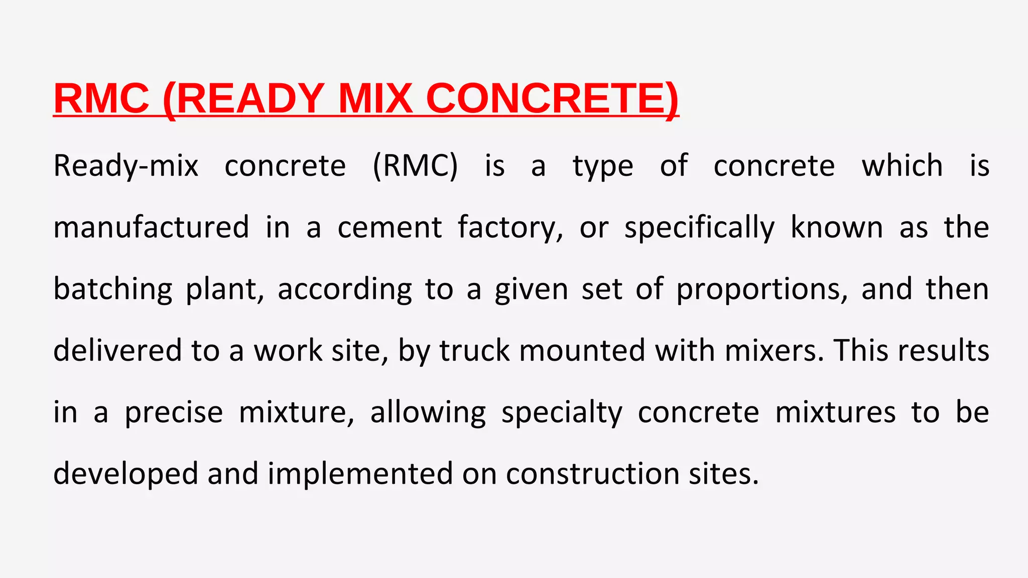 Ready mix concrete | PPT