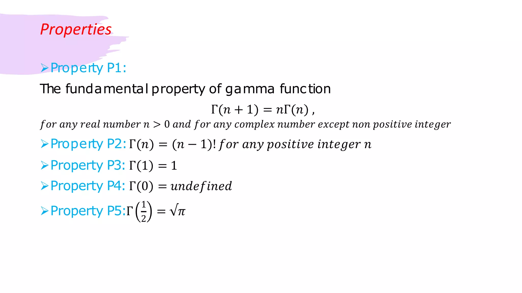 Gamma Function Ppt