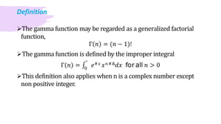 Gamma function | PPTX
