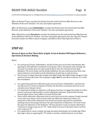 Ready For Agile Checklist - Inviting Leadership by Daniel Mezick | PDF