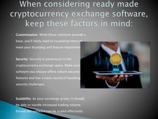 Expert Cryptocurrency Exchange Development | PPT