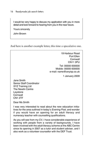 Ready Made Job Search Letters Writing Letters and E-Mails to Help You ...