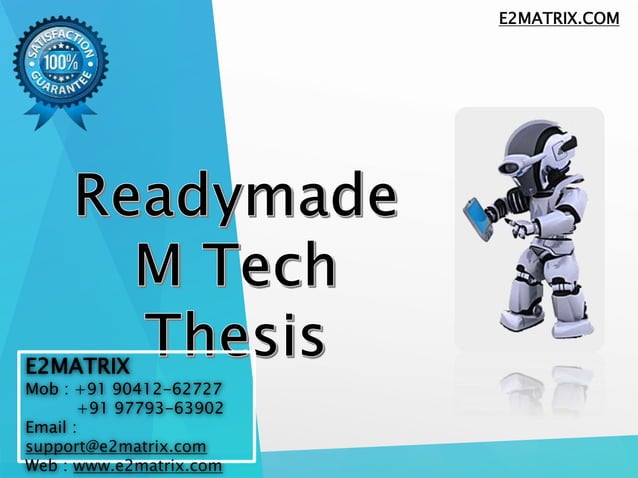 Readymade M Tech Thesis | PPT