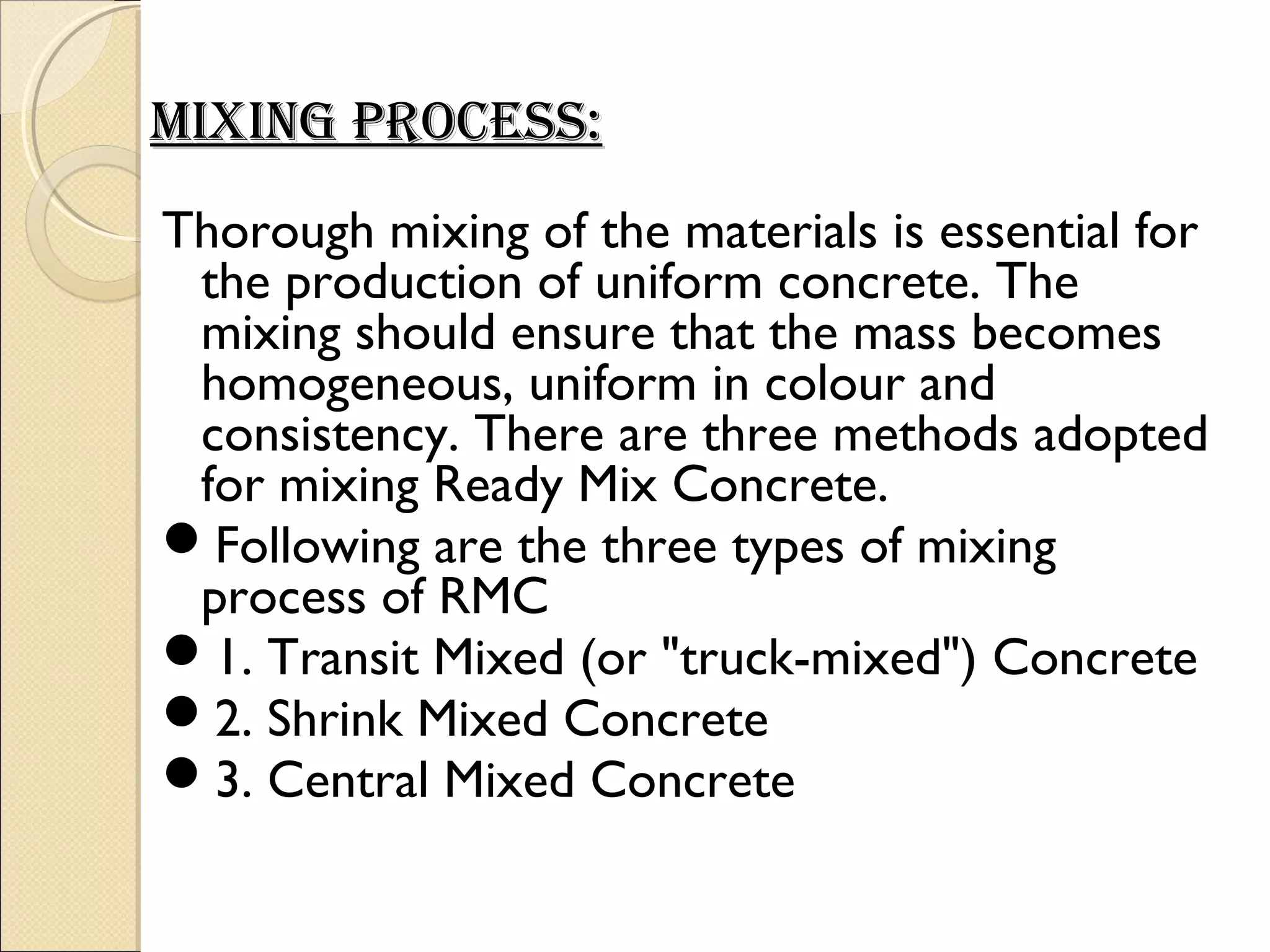 Ready mix concrete | PPT