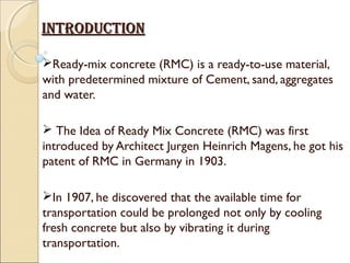 Ready mix concrete | PPT