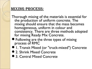 Ready mix concrete | PPT