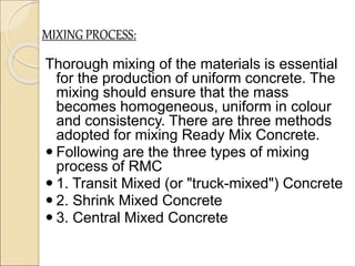 readymixconcrete presentation on ready mix concretre and types of rmc ...