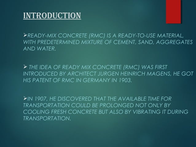 Ready mix concrete | PPT