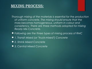Ready mix concrete | PPT