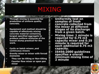 Presentation on Ready mix concrete production process | PPT