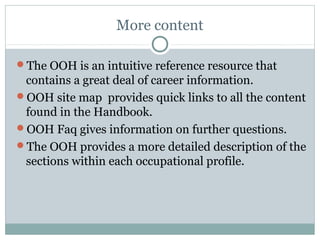 Occupational Outlook Handbook | PPT