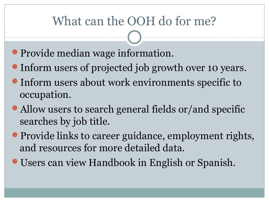 Occupational Outlook Handbook Occupational Outlook Handbook