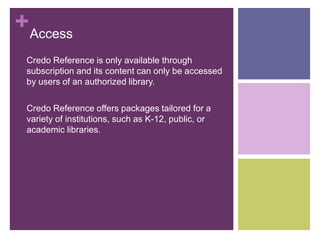 Credo Reference - Ready Reference Presentation | PPTX