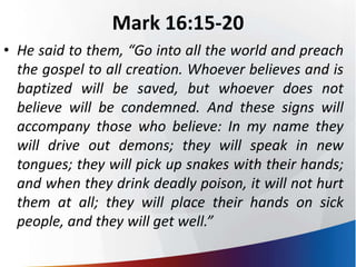 Ready Set Go Children Sermon about Mark 16:15-20 | PPTX