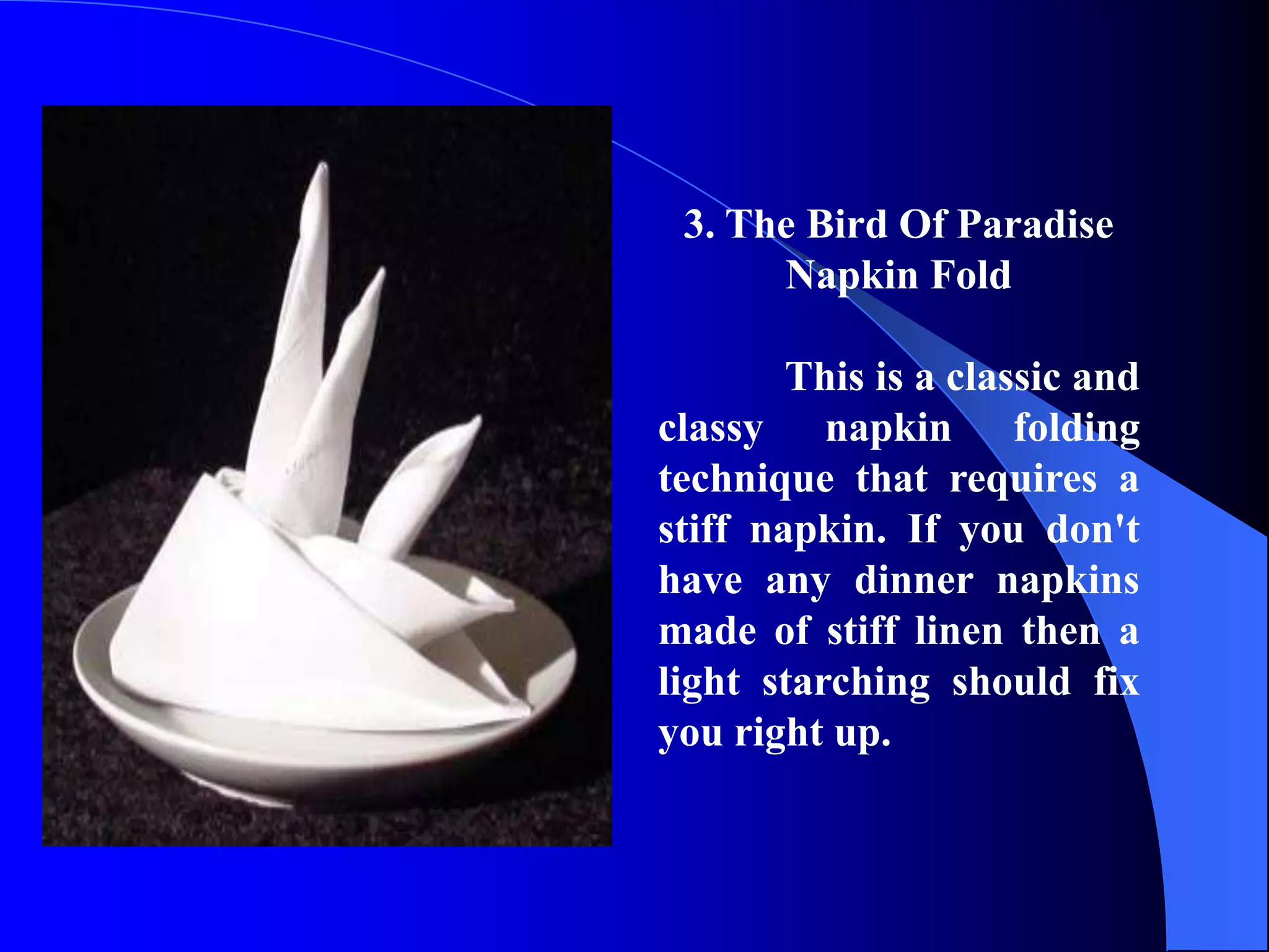 Table Napkin Folding | PPTX