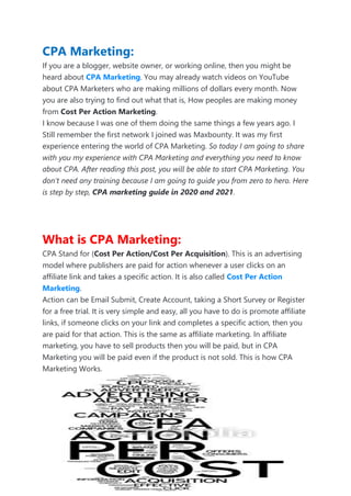 CPA MARKETING For Beginner Step By Step | PDF