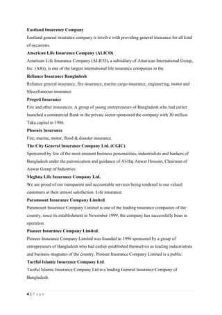 present status of insurance sector in Bangladesh | PDF