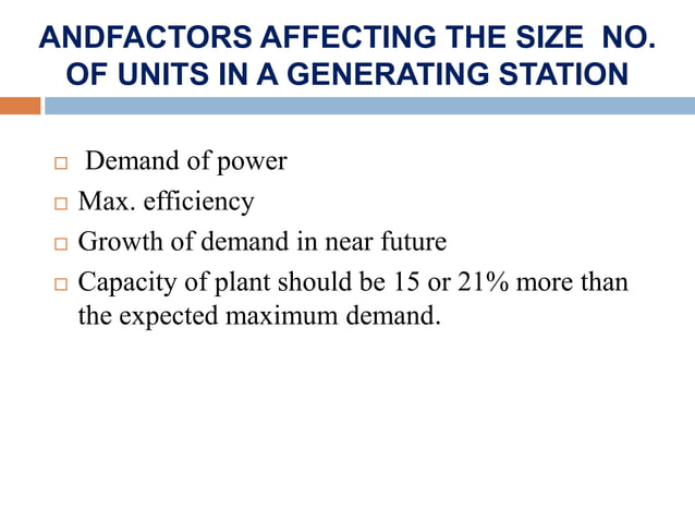 Economic selection of type of genration and types of equipment used in ...