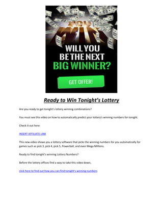 Ready to win tonight | PDF