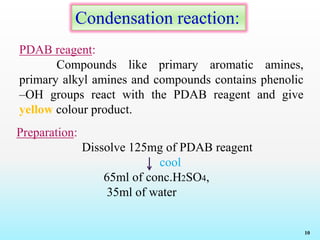 Reagents & reactions in estimation of pharmaceuticals | PPTX