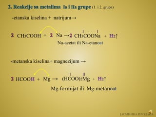 Reakcije karboksilnih kiselina | PPT